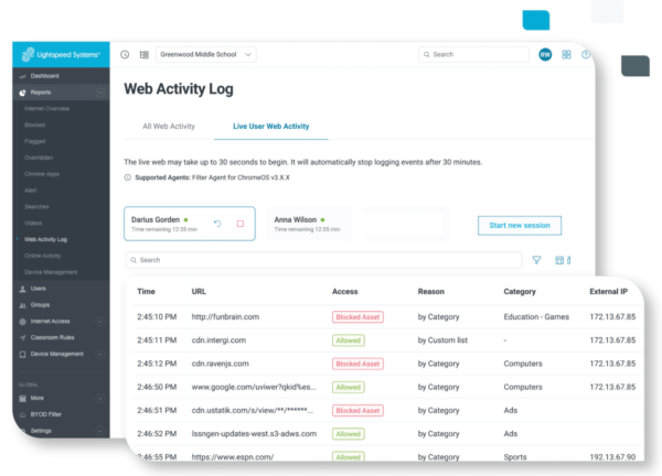 Introducing Live User Web Activity | Lightspeed Systems