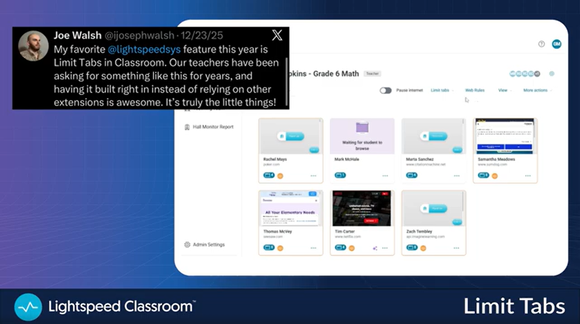 Teachers Love Lightspeed Classroom's Limit Tabs - Lightspeed Systems